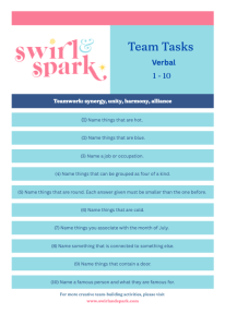 Spontaneous Verbal Practice Problems – swirl and spark